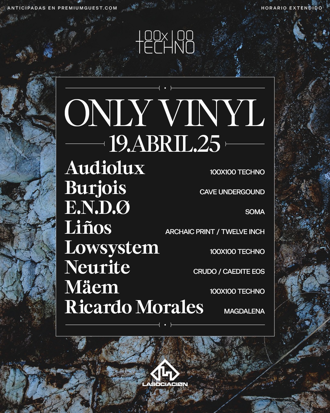 Selected Records 100x100techno Only Vinyl 19 Abril Entradas, listas de ...