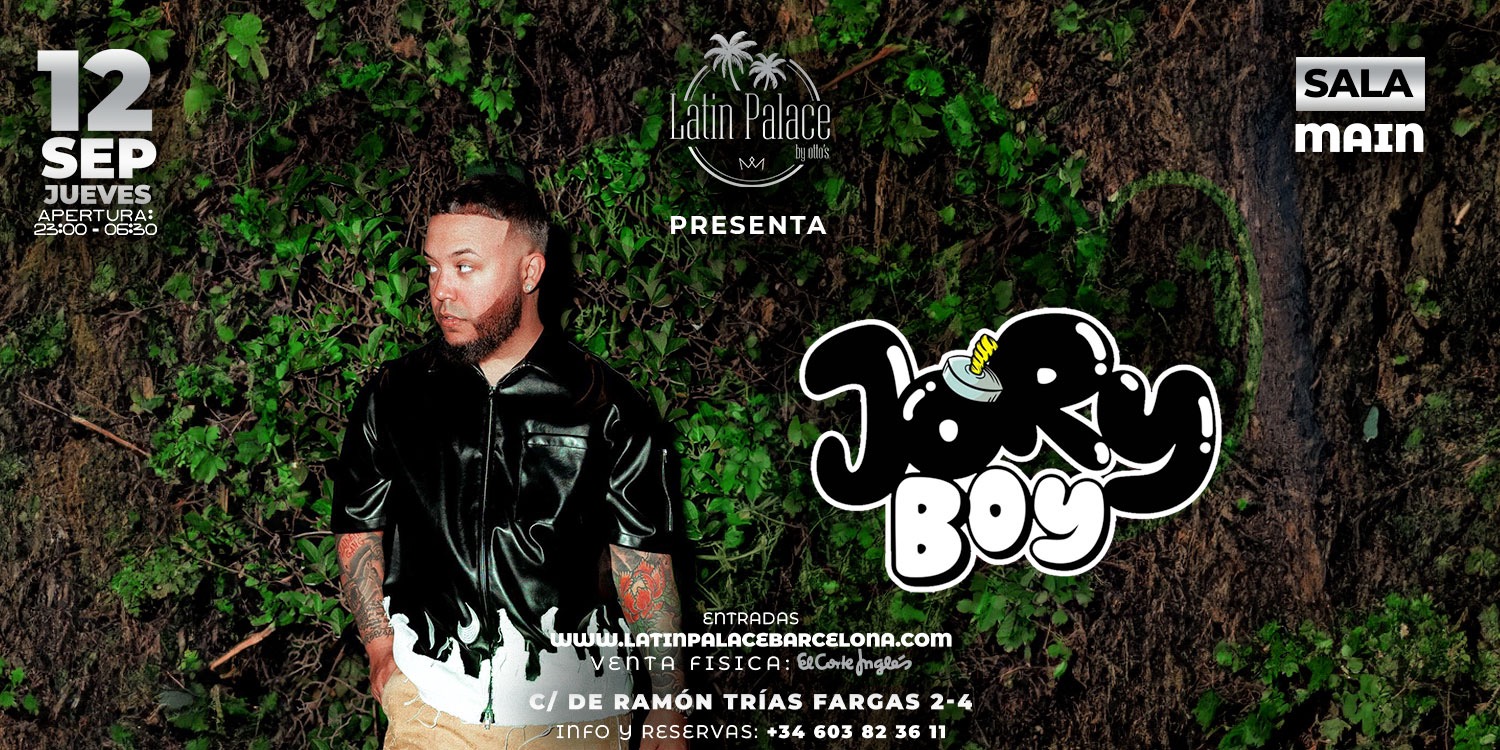 Latin Palace by Otto's Jory Boy Entradas, listas de invitados y mesas ...