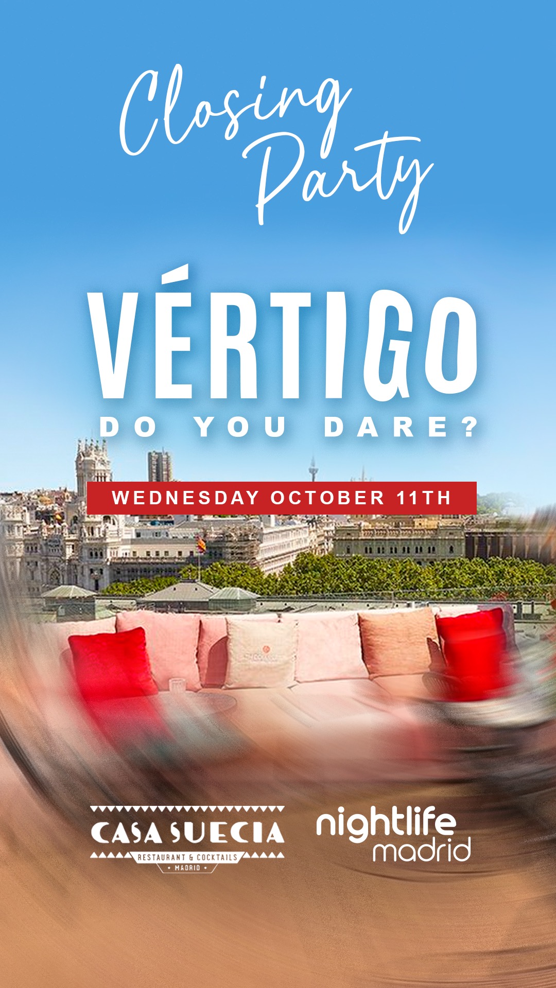 Nightlife Madrid Vértigo Rooftop - Closing Party Entradas, listas de ...