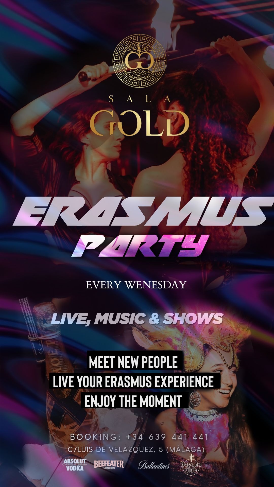 Sala Gold Erasmus Party. Tickets, guestlists and VIP tables Erasmus Party. - Sala Gold 2025-05-2