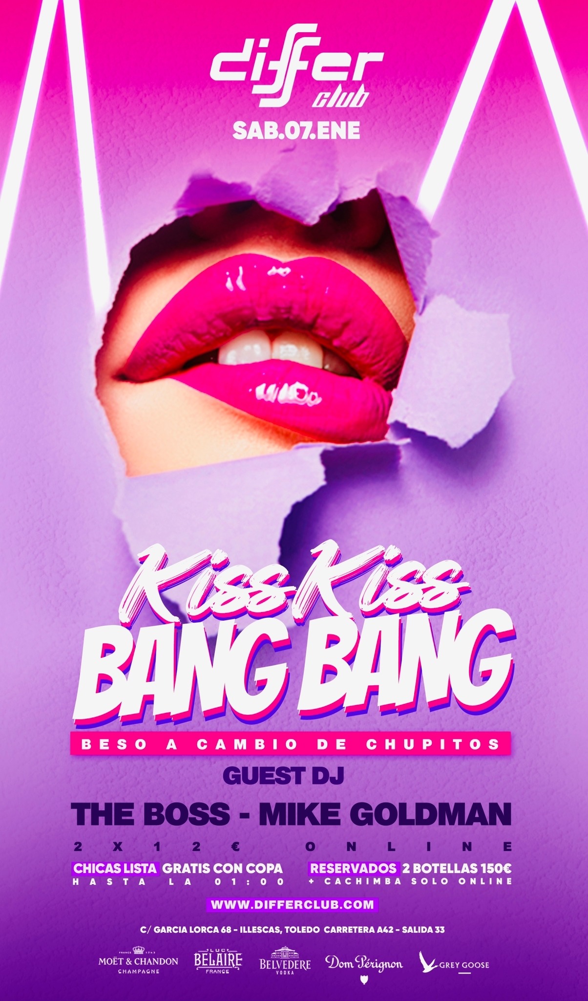 Differ Club Saturday Kiss Kiss Entradas, listas de invitados y mesas ...