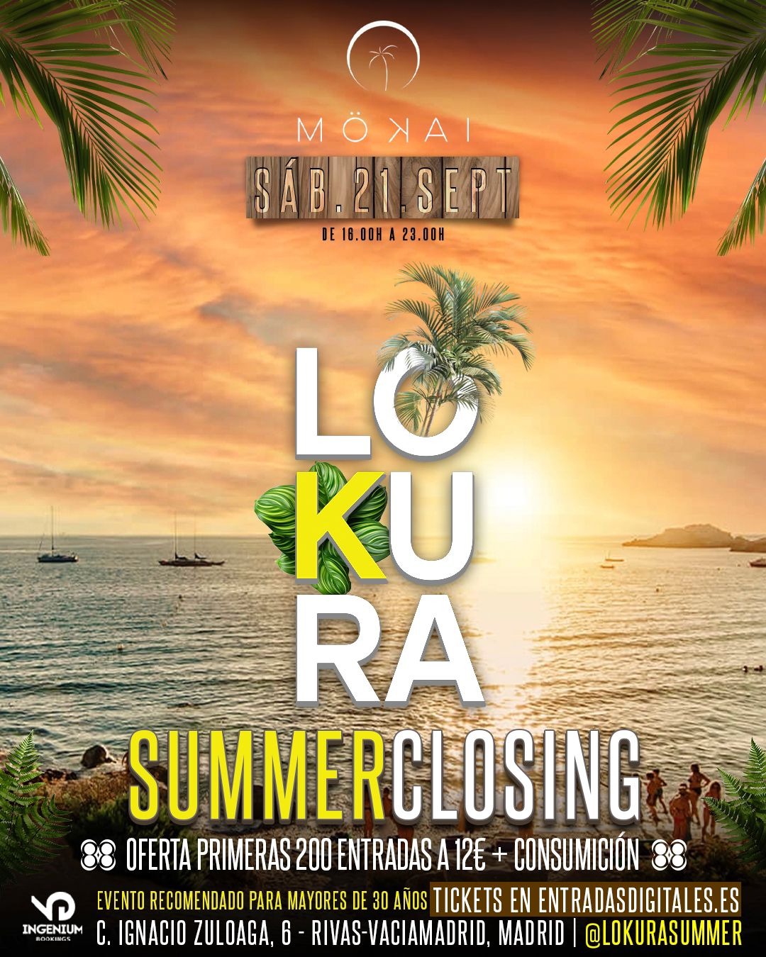 MOKAI BEACH CLUB Lokura Summer Closing Entradas, listas de invitados y ...